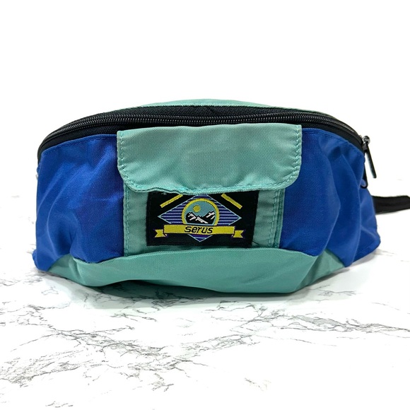 Vintage | Bags | Vintage Serus Color Block Fanny Pack Teal Royal Blue ...